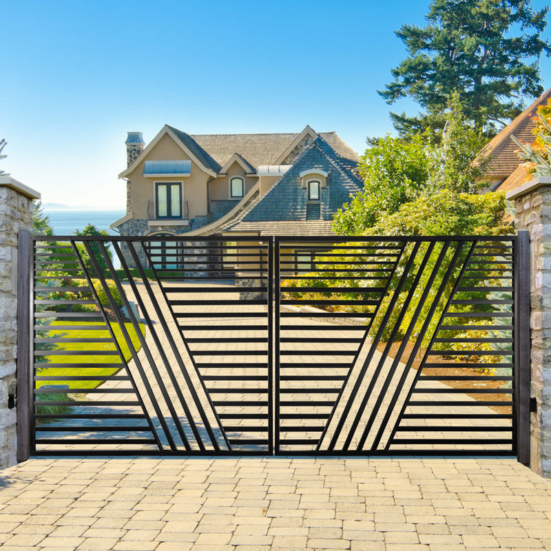 ALEKO Steel Dual Swing Driveway Gate - Sofia Style | Wayfair